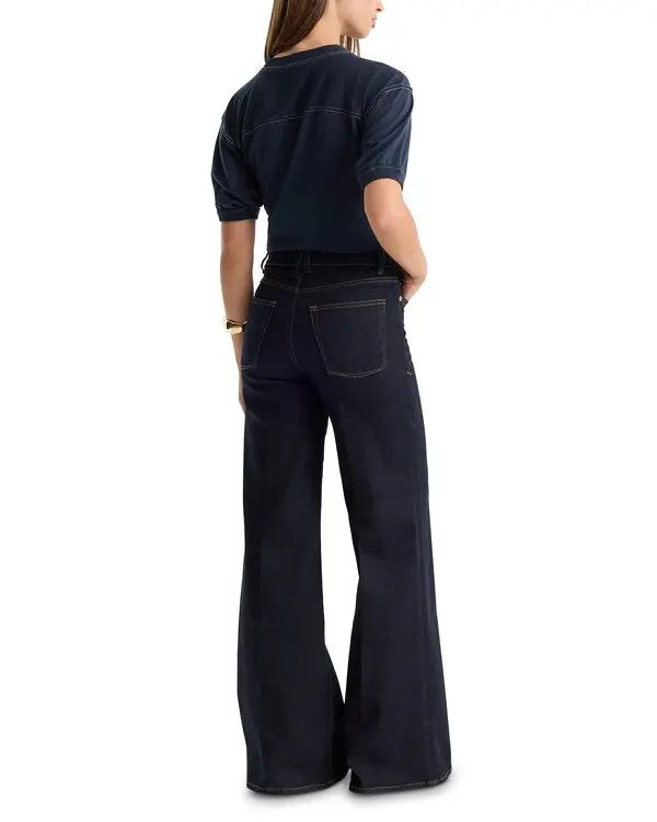 Good American Good Waist Mid Rise Palazzo Jeans