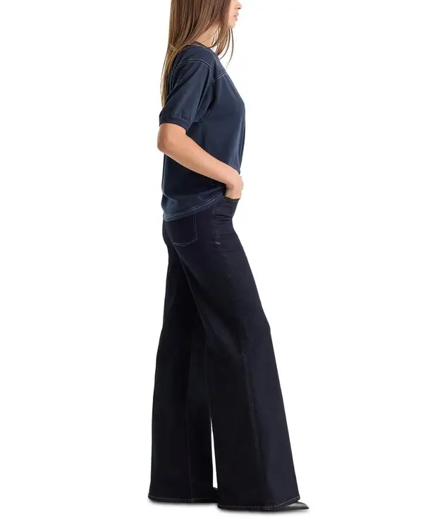 Good American Good Waist Mid Rise Palazzo Jeans