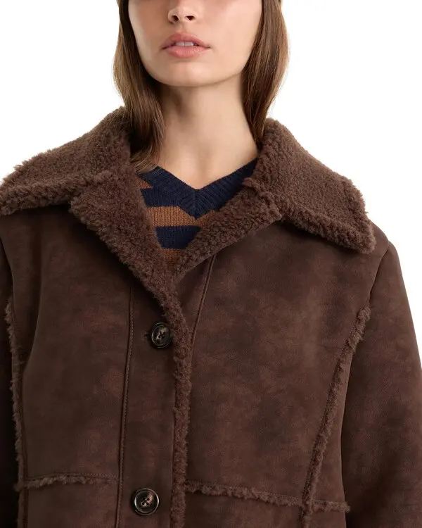 Good American The Faux Suede Long Coat
