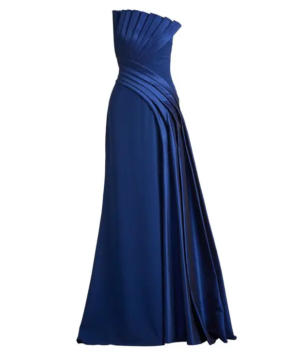 Tadashi Shoji Belair Strapless Draped Gown