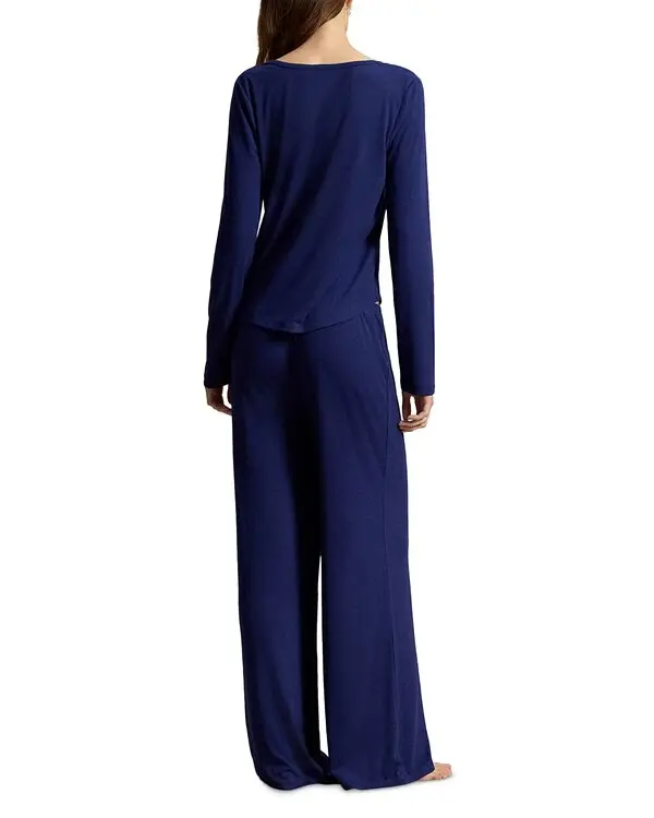 Polo Ralph Lauren Rib Henley Wide Leg Pants Pajama Set
