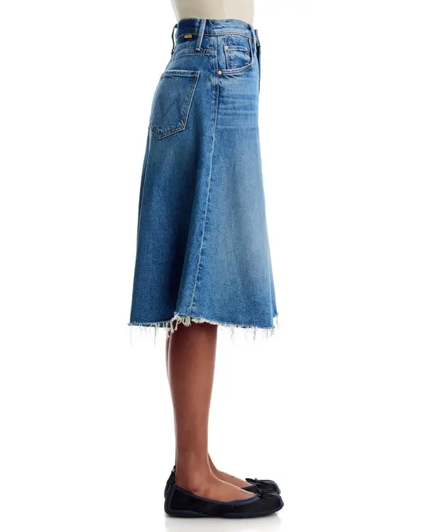 MOTHER The Whole Lot Flutter Fray Denim Bermuda Shorts