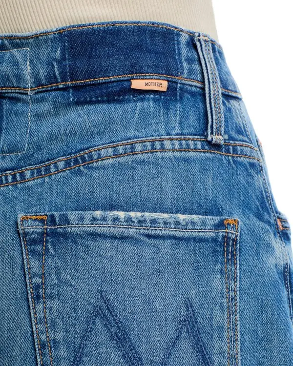 MOTHER The Whole Lot Flutter Fray Denim Bermuda Shorts