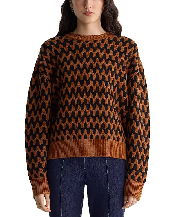 Diane Von Furstenberg Volto Merino Wool & Cashmere Crewneck Sweater