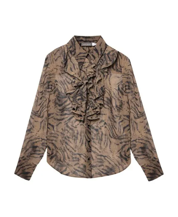 Mint Velvet Ruffle Detail Button Down Blouse