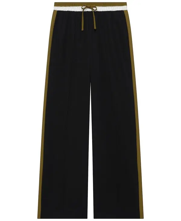 Mint Velvet Side Stripe Tie Waist Wide Trousers