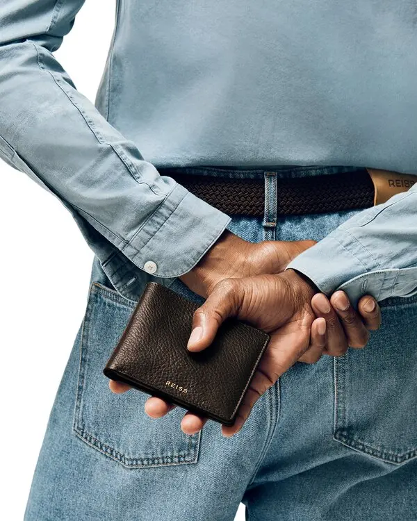 REISS Cabot Grainy Leather Bifold Wallet