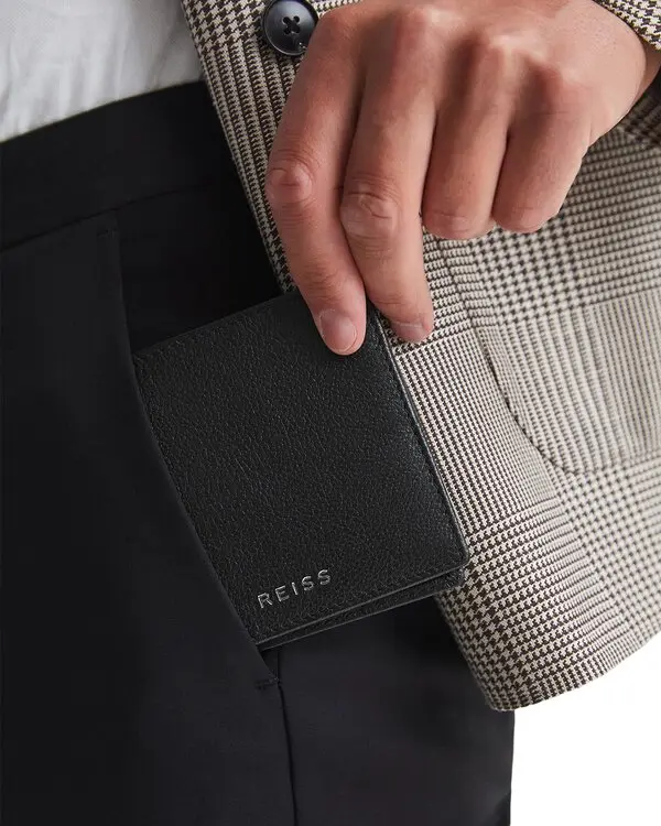 REISS Cabot Saffiano Leather Bifold Wallet