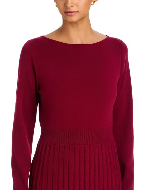 AREA STARS Miller Boat Neck Ribbed Sweater Dress