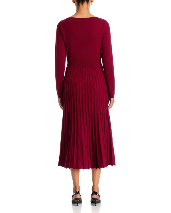 AREA STARS Miller Boat Neck Ribbed Sweater Dress
