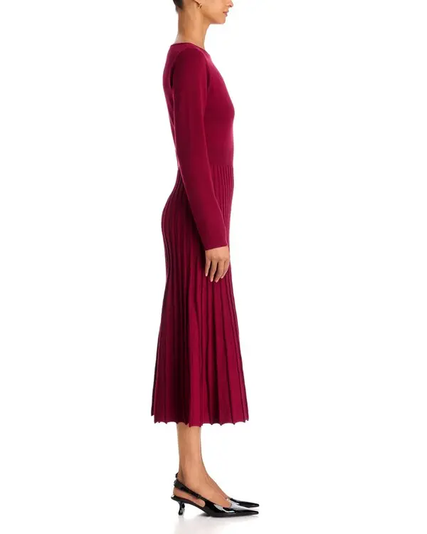AREA STARS Miller Boat Neck Ribbed Sweater Dress