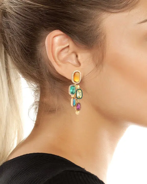 Kurt Geiger Signature Eagle Stone Chandelier Earrings