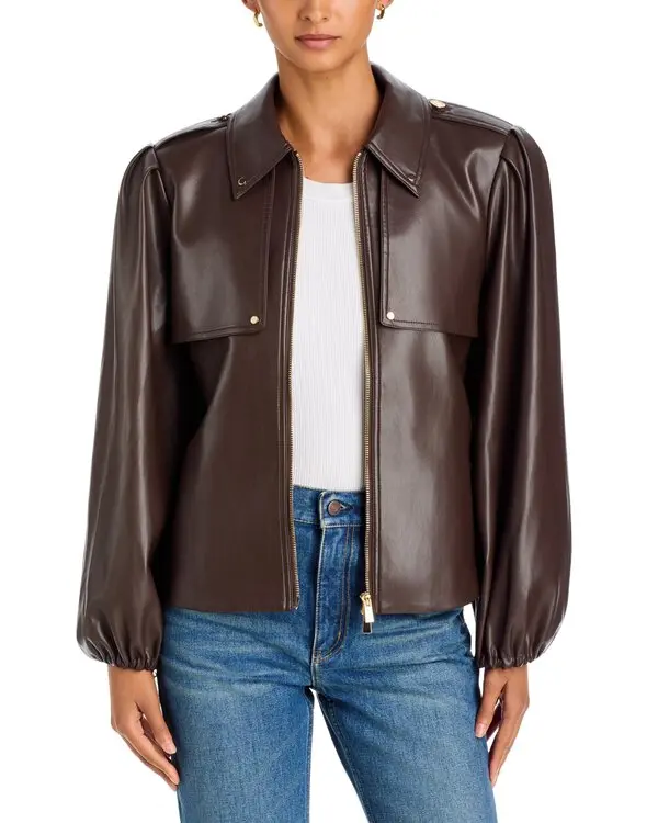 TOCCIN Brighton Belted Faux Leather Jacket
