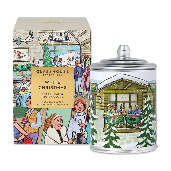 GLASSHOUSE FRAGRANCES White Christmas Candle, 13.4 Oz - No Color