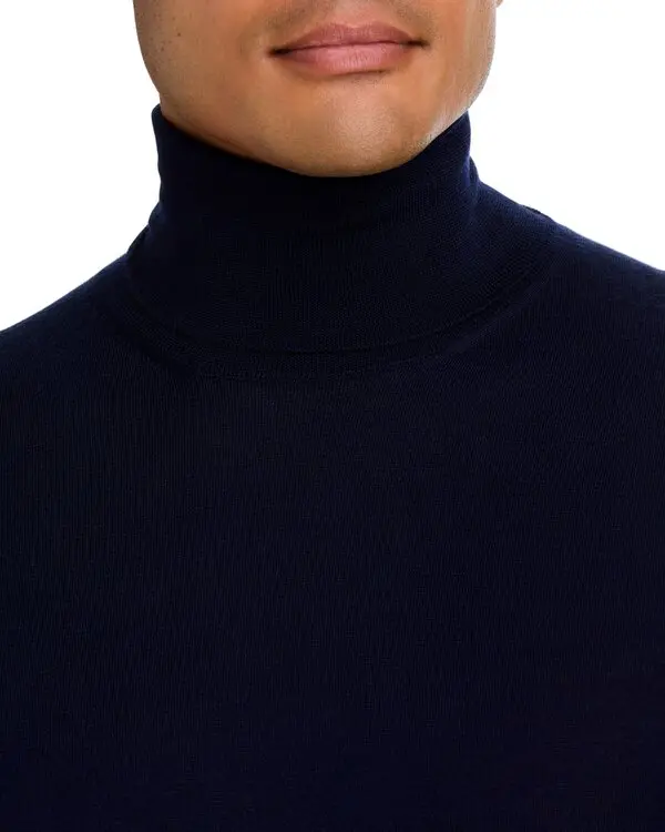 Isaia Filo Di Corallo Fine Gauge Merino Wool Turtleneck Sweater - Navy