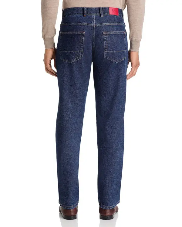 Isaia Cotton & Cashmere Dark Wash Denim 36 Jeans