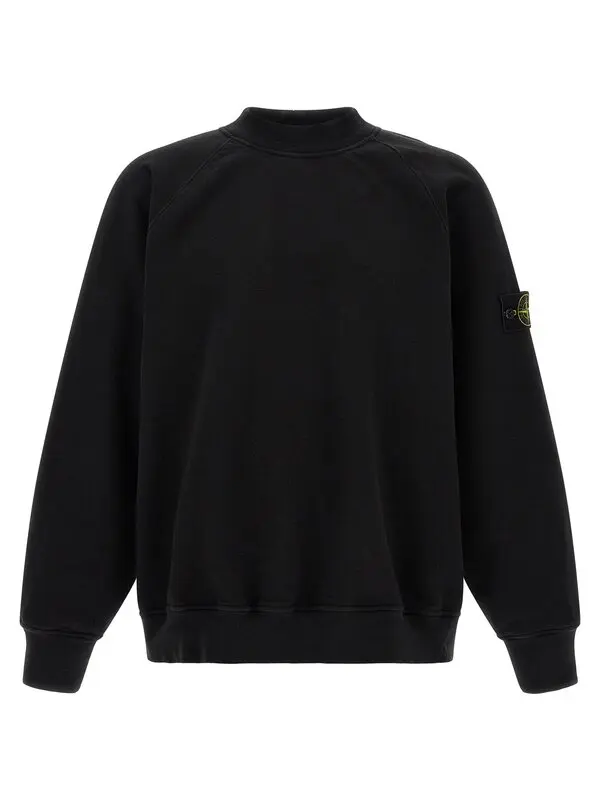 Stone Island 6100053' Crew Neck Sweatshirt With Raglan Sleeves - Black