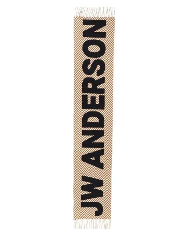 JW Anderson Sciarpa Con Logo E Motivo A Spina Di Pesce - Multicolour