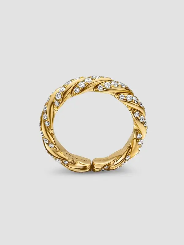 David Yurman Pavéflex Band Ring In 18k Yellow Gold