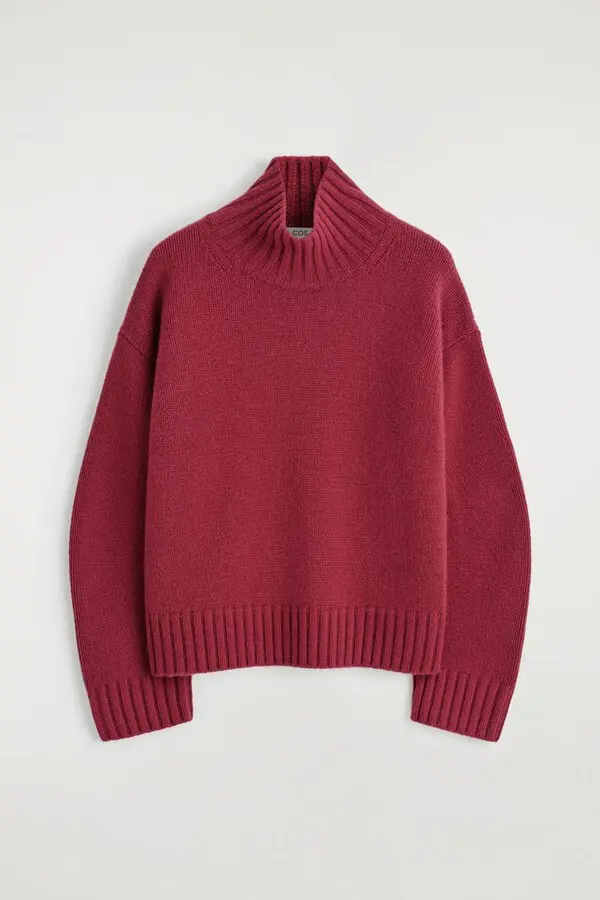 Cos Chunky Pure Cashmere Mock-neck Sweater - Red