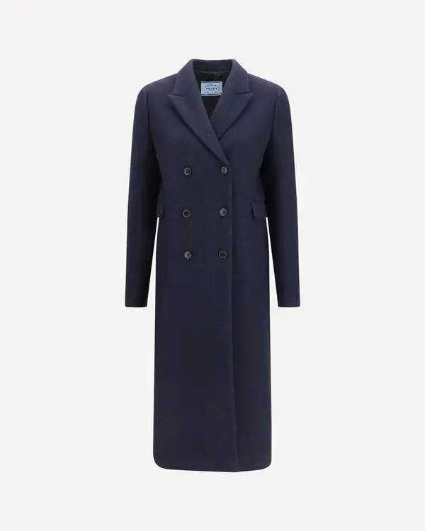 Prada Shetland Wool Double Breasted Coat