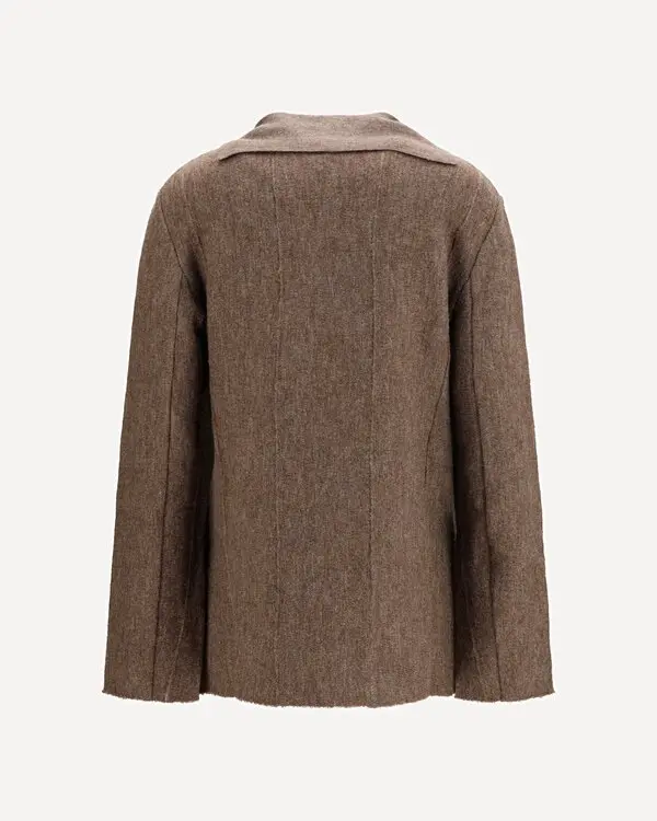 Giorgio Armani Wool Jersey Jacket With Leather Tassels