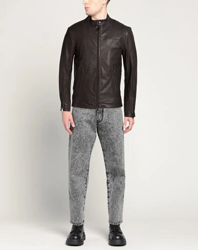 STREET LEATHERS Jacket Charcoal Size Leather - Grey