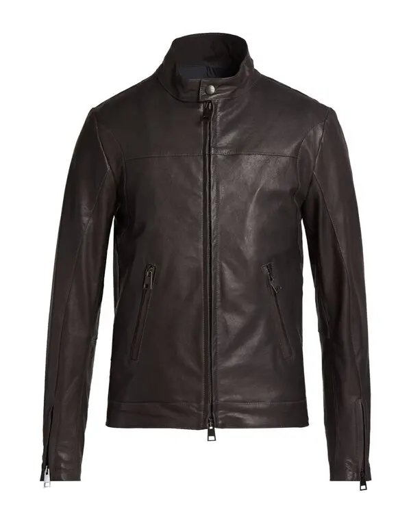 STREET LEATHERS Jacket Charcoal Size Leather - Grey