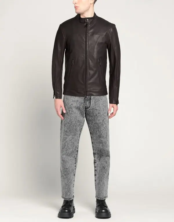 STREET LEATHERS Jacket Charcoal Size Leather - Grey