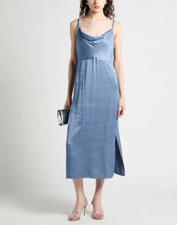 Peserico Midi Dress Slate Size Viscose - Blue