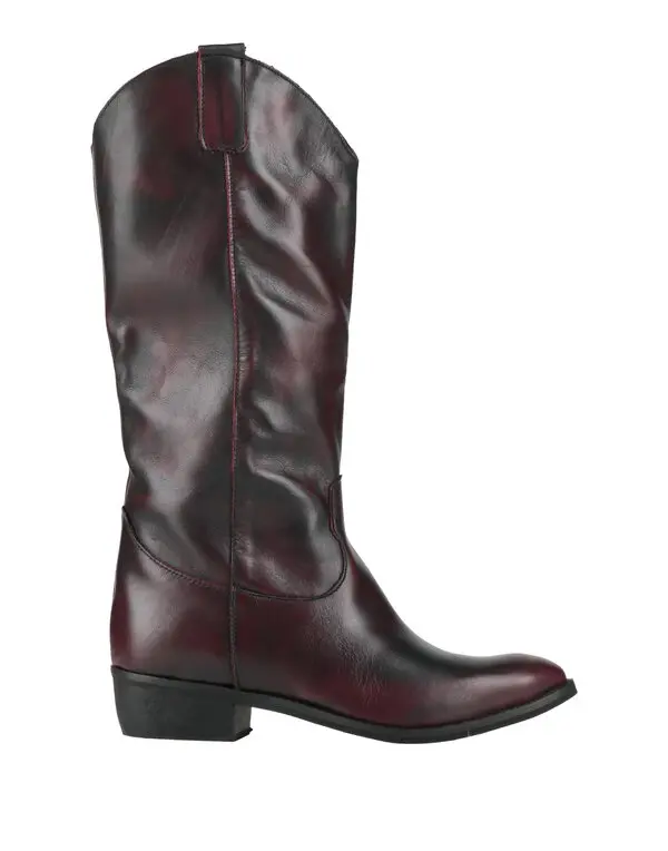 DIVINE FOLLIE Boot Burgundy Size Leather - Red