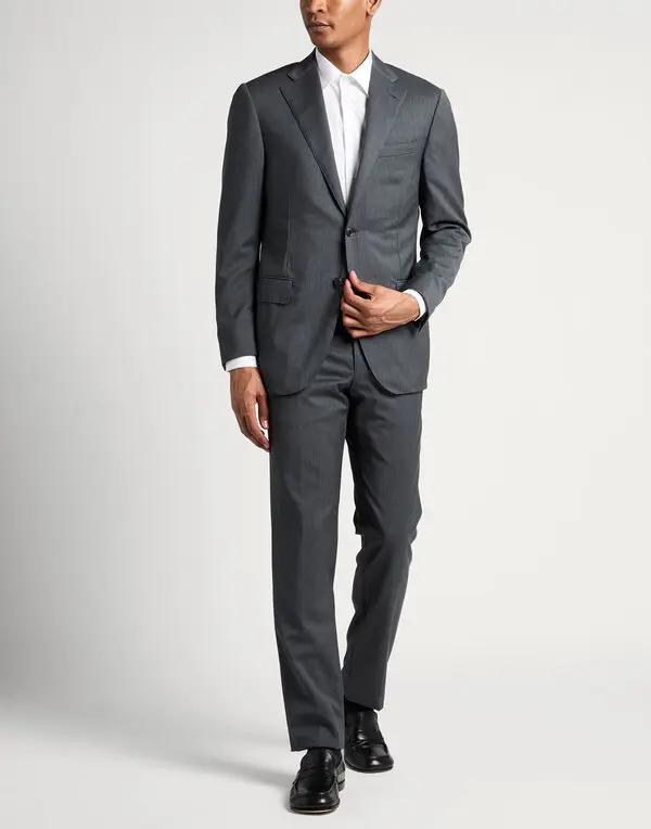 Corneliani Suit Charcoal Size Virgin Wool - Grey