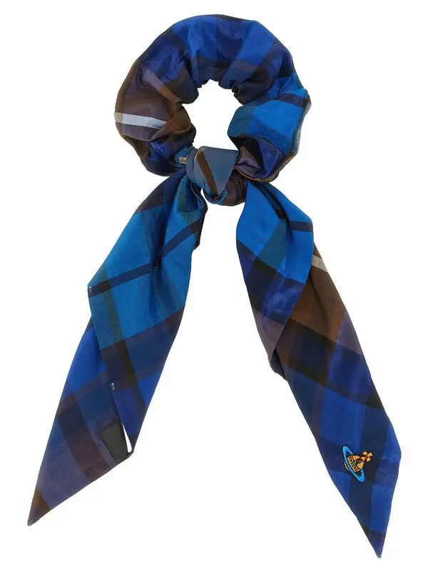 VIVIENNE WESTWOOD Fraser' Large Tartan Hair Elastic - Blue