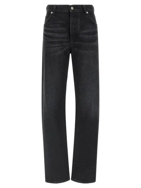 Fendi Yellow Stitching Jeans With Visible Thread