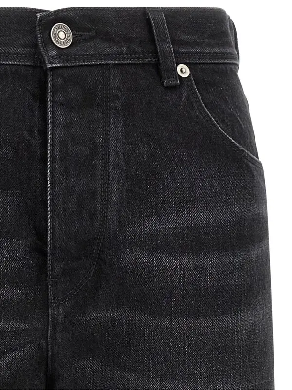 Fendi Yellow Stitching Jeans With Visible Thread