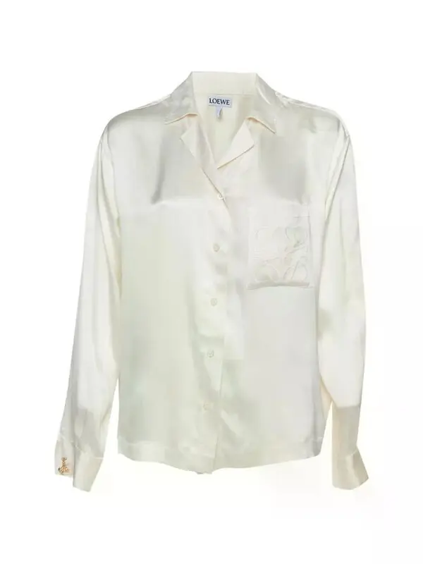 Loewe Anagram Embroidered Satin Blouse