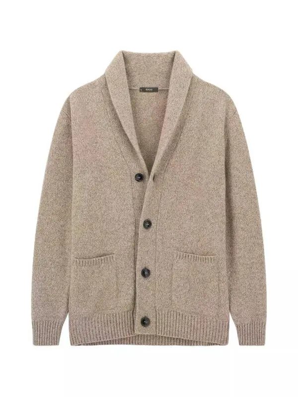 Boggi Milano Cardigan In Wool With Shawl Collar Moulin