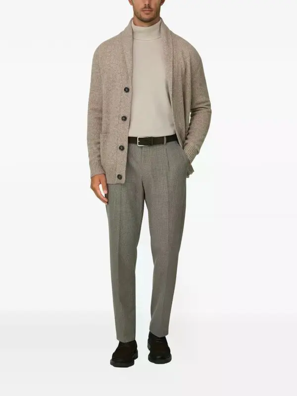 Boggi Milano Cardigan In Wool With Shawl Collar Moulin