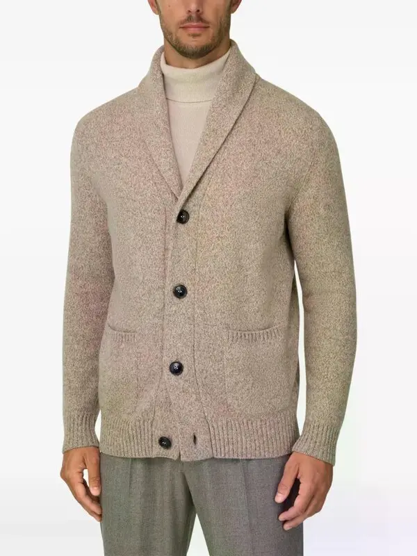Boggi Milano Cardigan In Wool With Shawl Collar Moulin