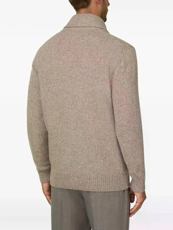 Boggi Milano Cardigan In Wool With Shawl Collar Moulin