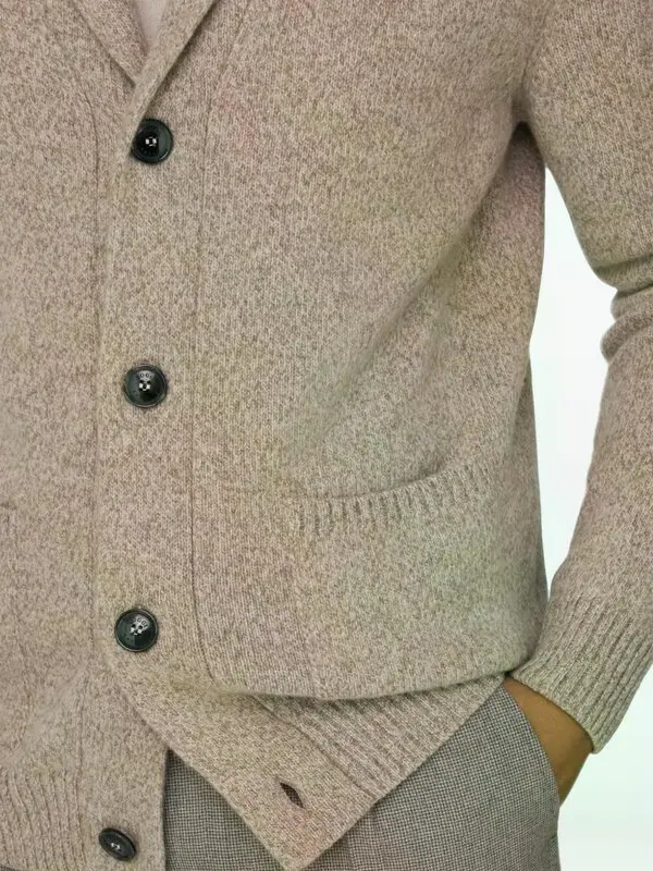 Boggi Milano Cardigan In Wool With Shawl Collar Moulin