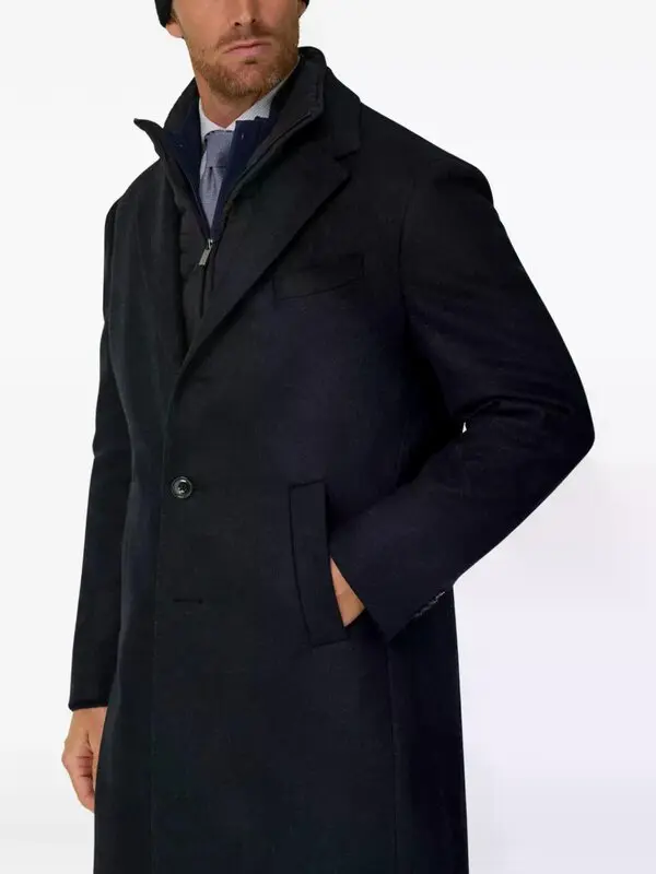 Boggi Milano Wool Coat With Bib
