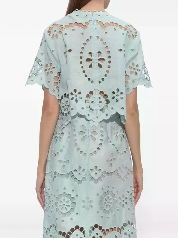 Zimmermann Eyelet-embroidered Scalloped Top