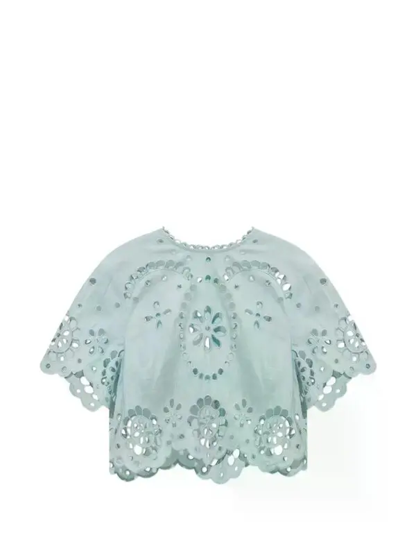 Zimmermann Eyelet-embroidered Scalloped Top
