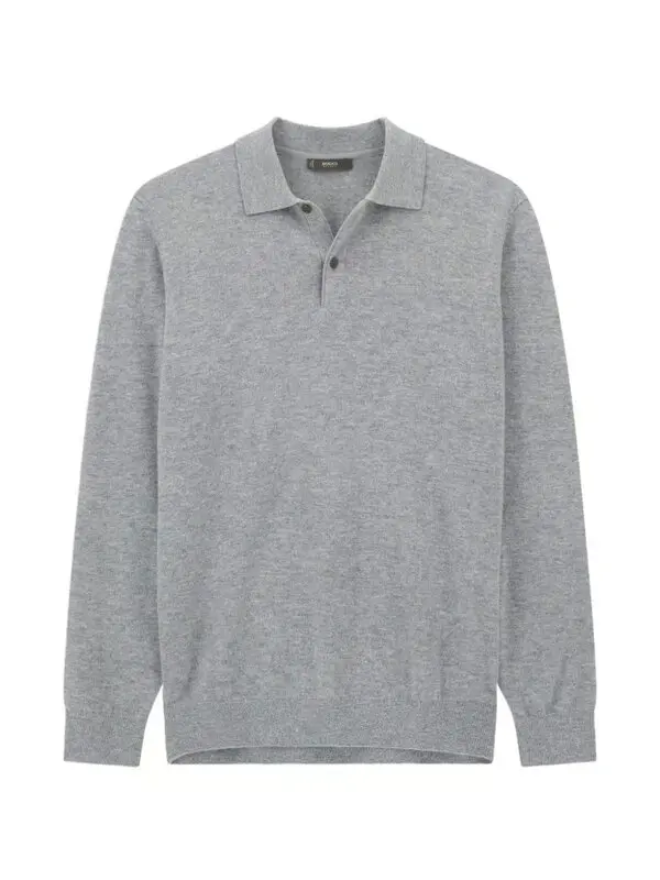 Boggi Milano Knitted Polo Shirt In Cashmere-wool