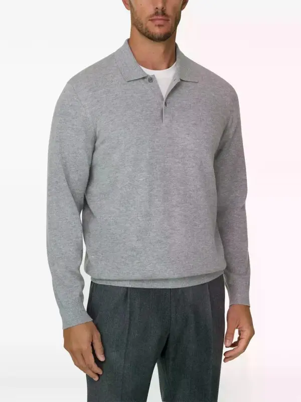 Boggi Milano Knitted Polo Shirt In Cashmere-wool