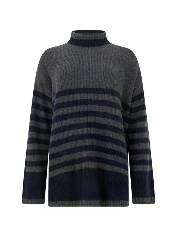 MOORER Vera-slx Striped Ribbed-knit Sweater