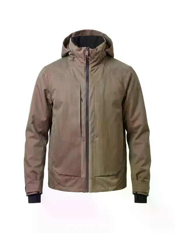 Sease Trace Hooded Herringbone-pattern Jacket