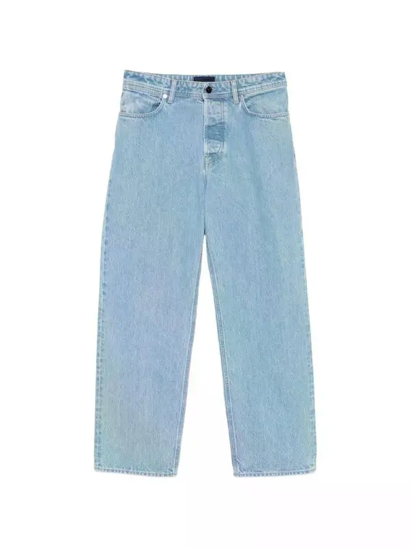 Stone Island Logo-patch Straight-leg Jeans - Blue