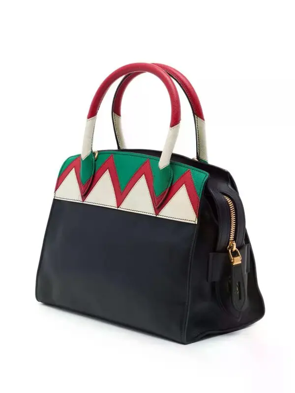 Prada 2010-2026 Small Saffiano Trimmed City Calf Greca Esplanade Satchel